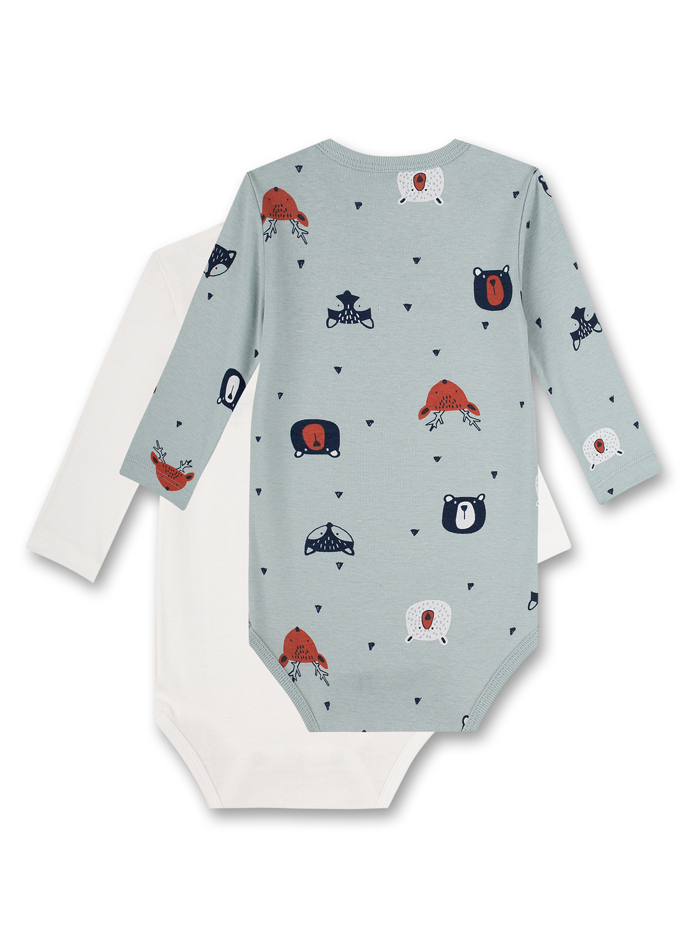 Body langarm (Doppelpack) Off-White und Hellblau | 074 | 4060972902715