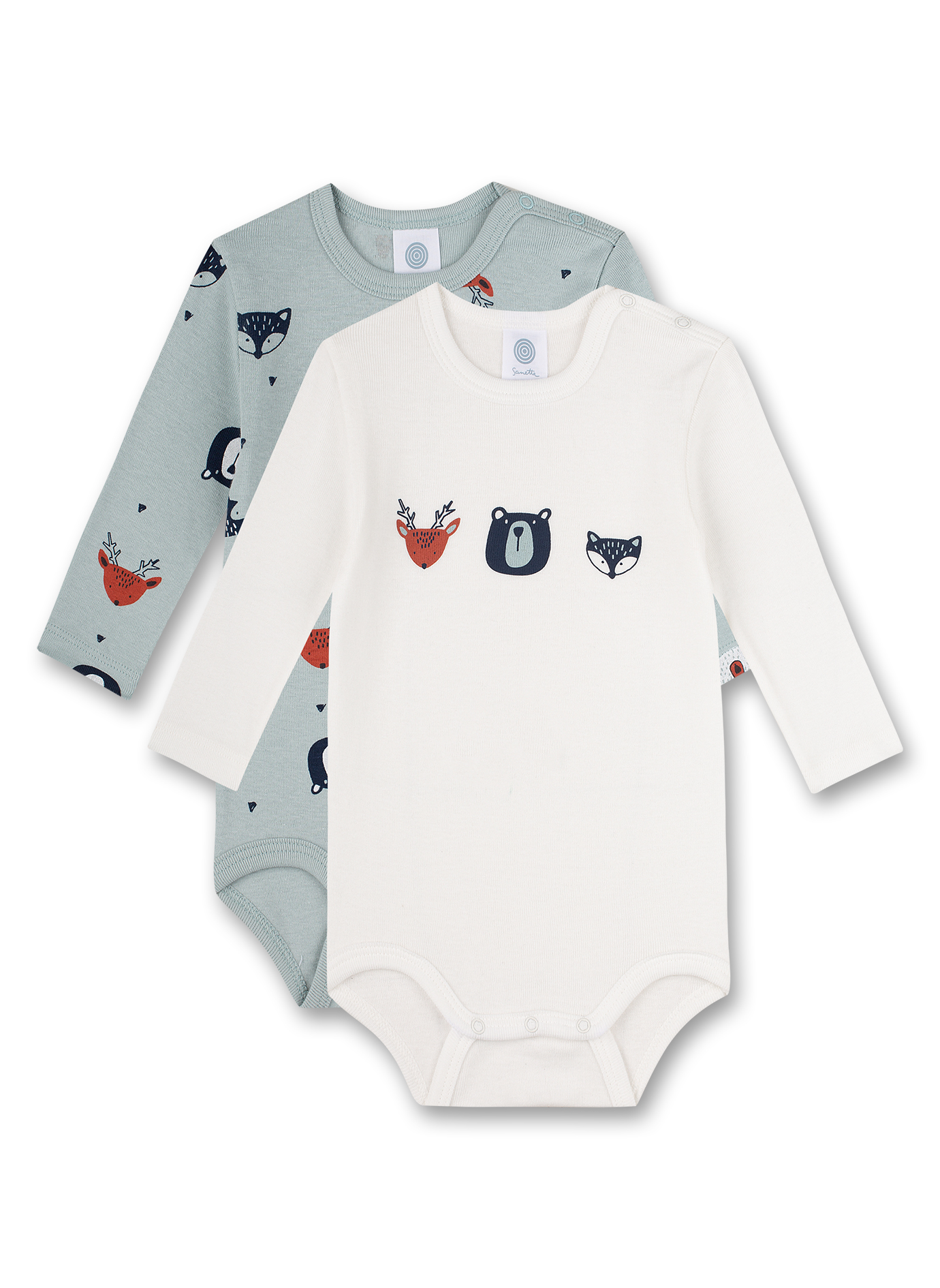 Body langarm (Doppelpack) Off-White und Hellblau | 074 | 4060972902715