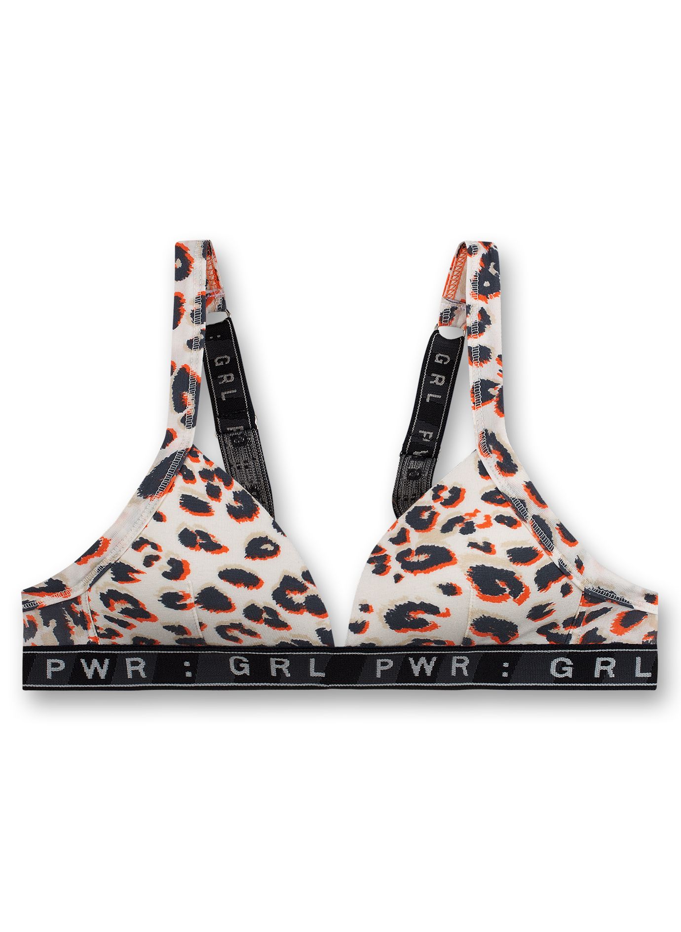 Mädchen-Soft Cup Bra Grau Leo-Allover Athleisure | 75A | 4060972727820